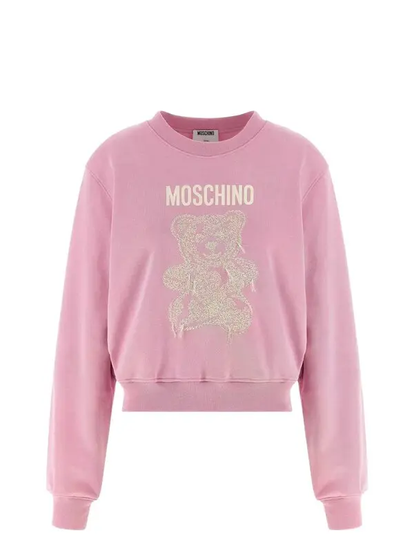 Moschino Teddy-embroidered Crewneck Sweatshirt - Pink
