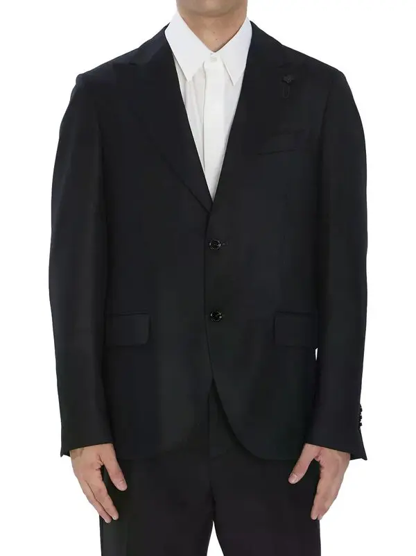LARDINI Peak-lapel Blazer - Black