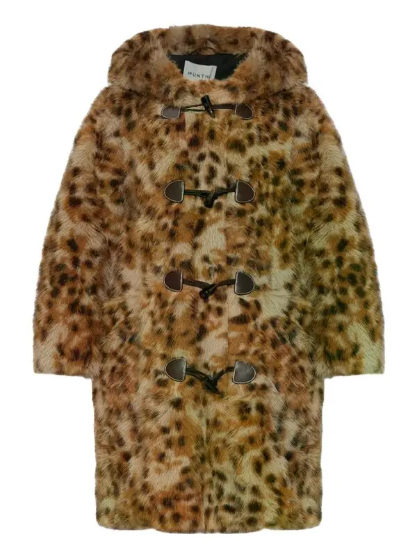 Munthe Leopard-print Toggle Coat - Brown