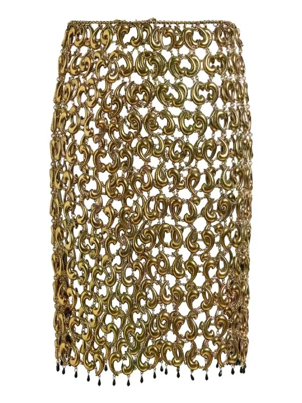 Etro Embellished Straight Skirt - Gold