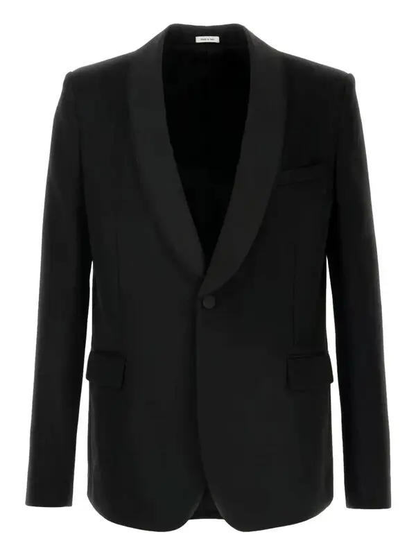 Alexander McQueen Shawl-lapels Wool Blazer - Black
