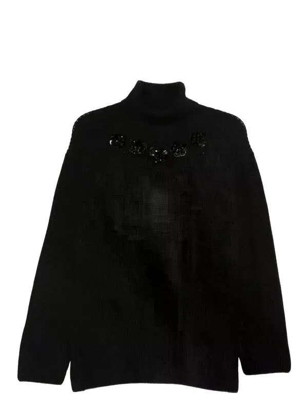 P.a.r.o.s.h Sequin-embellished High-neck Sweater - Black