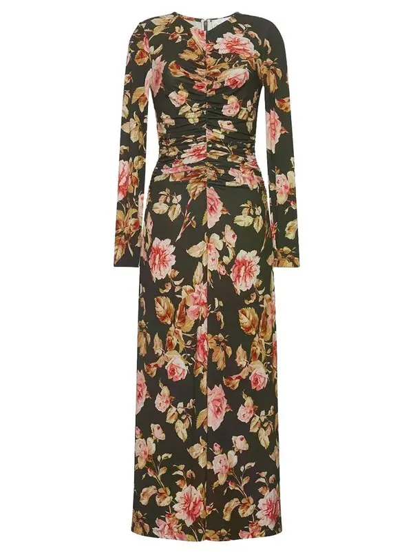 Cara Cara Maisy Floral-print Ruched Dress - Green