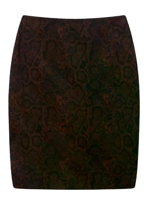 Stella McCartney Snakeskin-print Pencil Midi Skirt - Brown