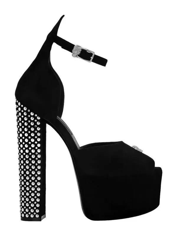 Philipp Plein Skull-studded Platform Sandals - Black