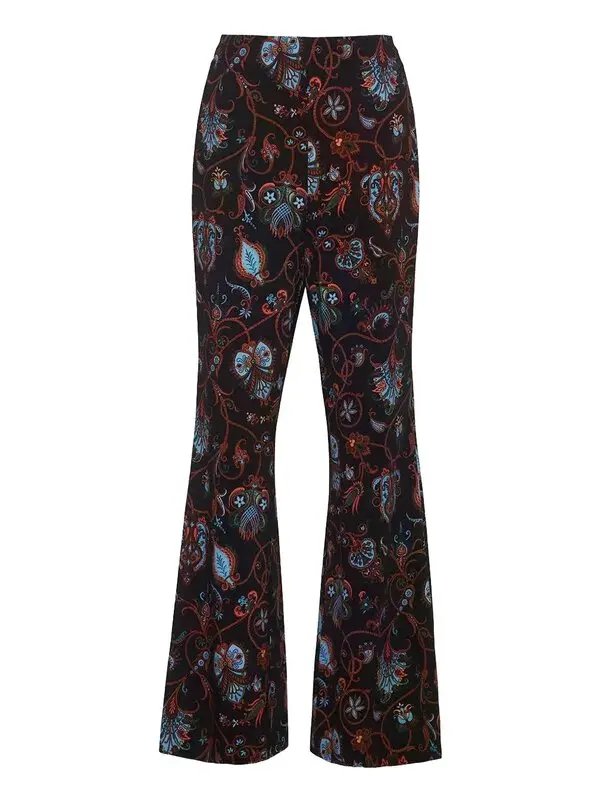 Cara Cara Pisa Floral-print Flared Trousers - Black