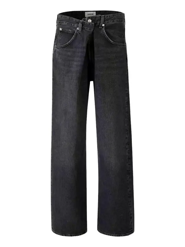 AGOLDE Buttoned Straight-leg Jeans - Black