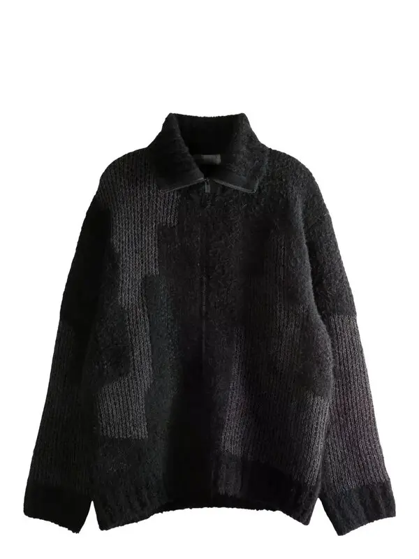 Yohji Yamamoto Paneled Zip-up Coat - Grey