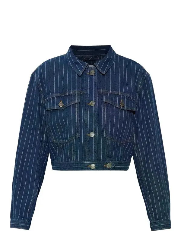 Munthe Lindy Pinstripe Cropped Jacket - Blue