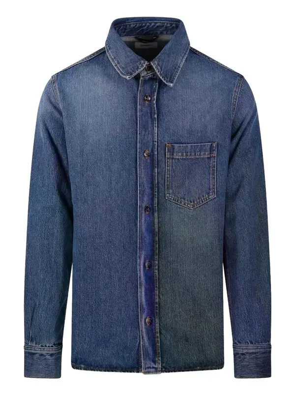 HAIKURE Button-down Denim Shirt - Blue