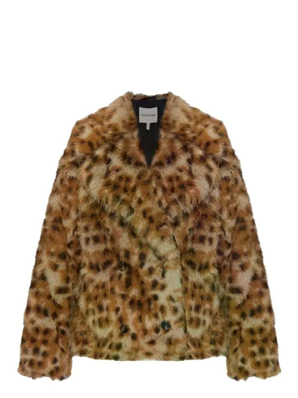 Munthe Leopard-print Double-breasted Jacket - Brown