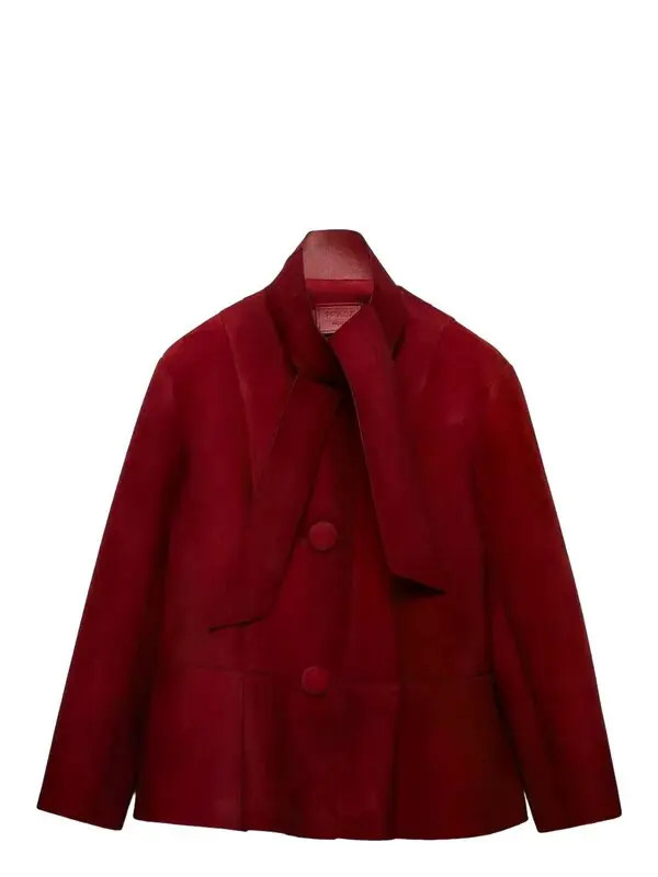 Prada Bow-detail Buttoned Jacket - Red
