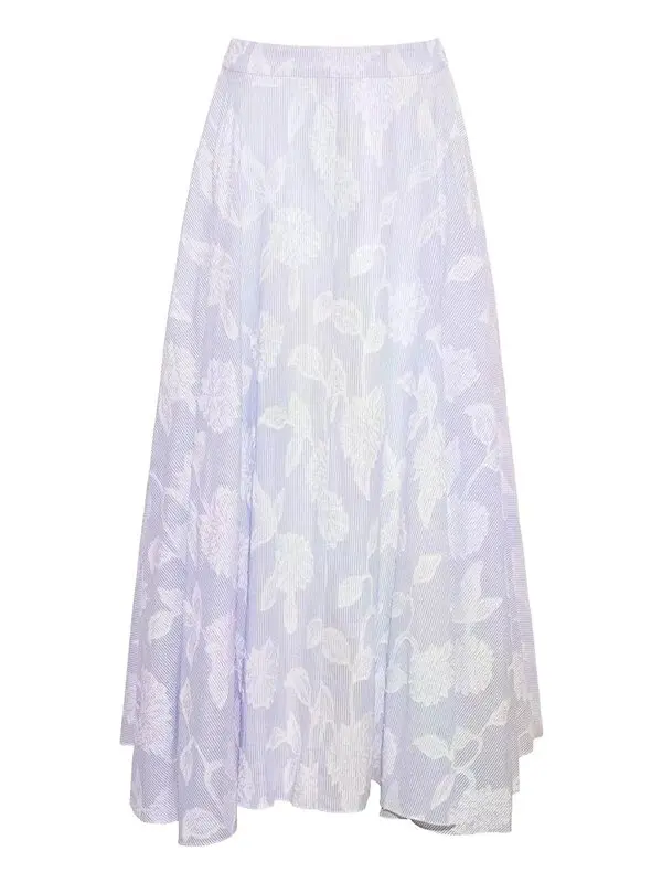 Cara Cara Floral-print Sculpted Skirt - Blue