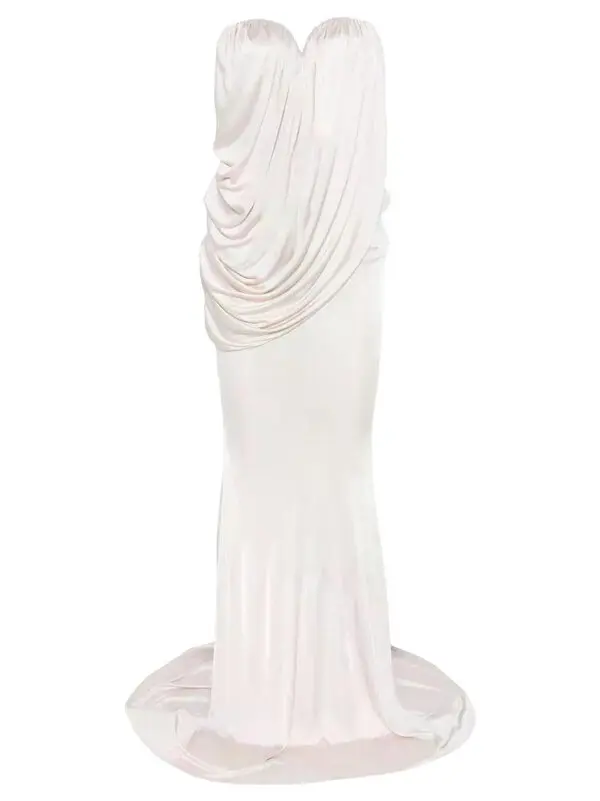 Giuseppe Di Morabito Draped Cowl-neck Mermaid Gown - White