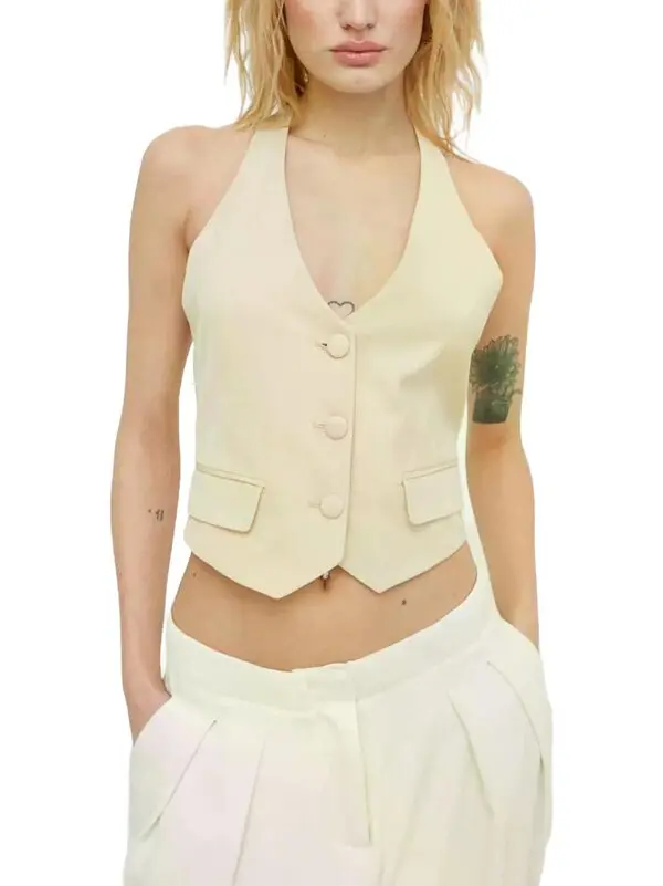 Ba&sh Buttoned Halterneck Vest - Neutrals