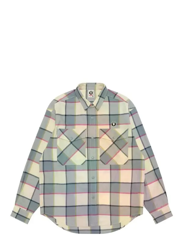AAPE BY *A BATHING APE® Checked Shirt - Yellow