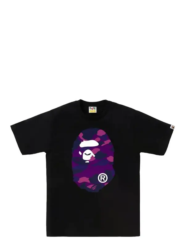 A BATHING APE Camo-print Ape-head T-shirt - Black
