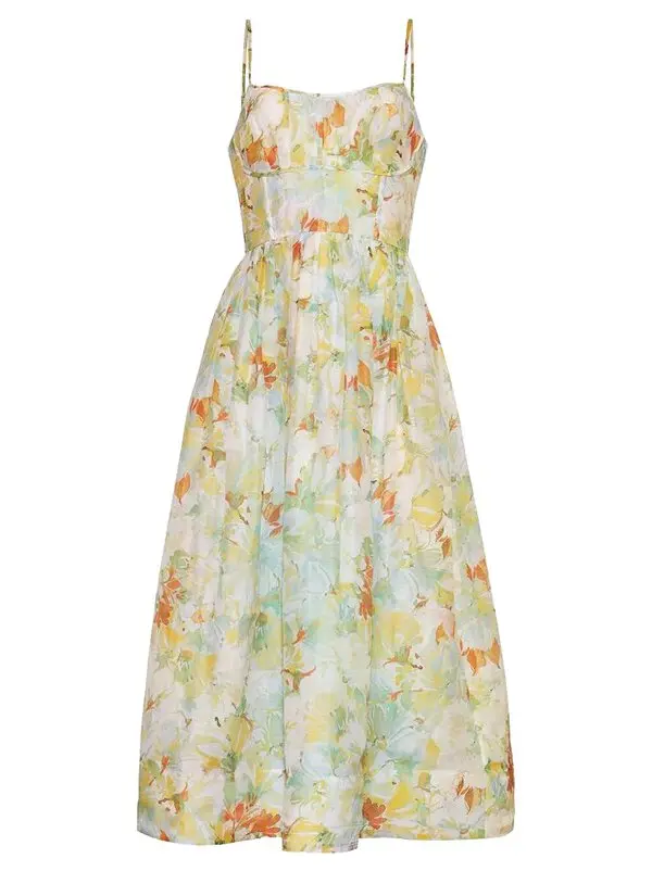 Cara Cara Alba Floral-print Midi Dress - Blue
