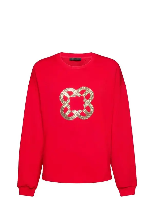 ELENA MIRO` Embellished Sweatshirt - Red
