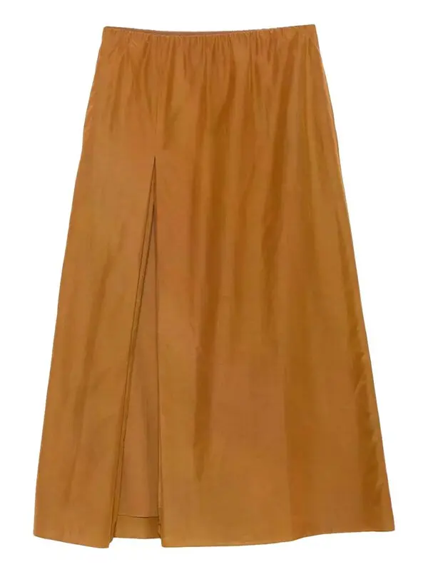 Loulou De Saison Carmen Split-front Midi Skirt - Brown