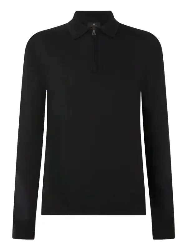 Belstaff Kyle Half-zip Long-sleeve Polo Shirt - Black