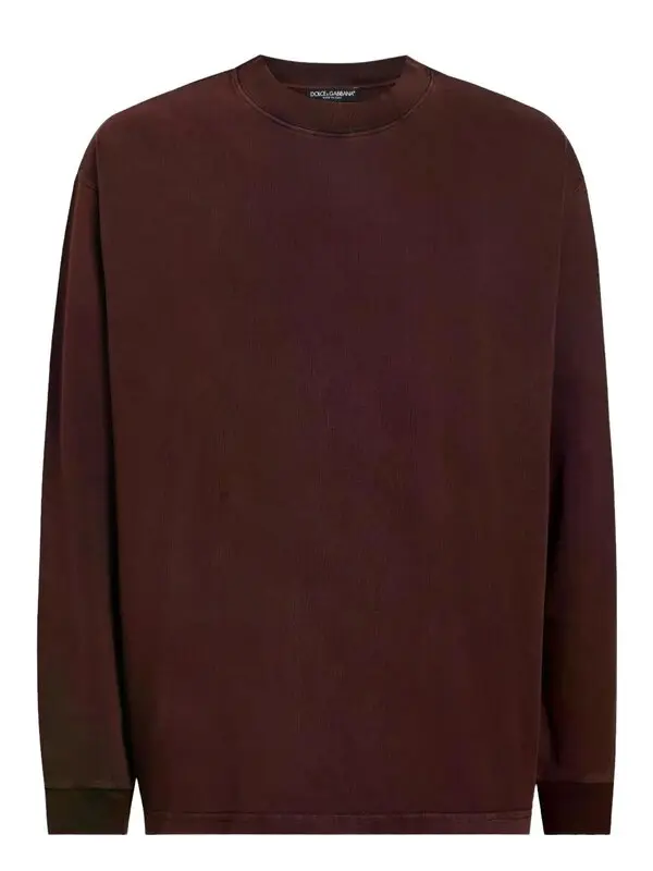 Dolce & Gabbana Long-sleeve Crew-neck T-shirt - Brown