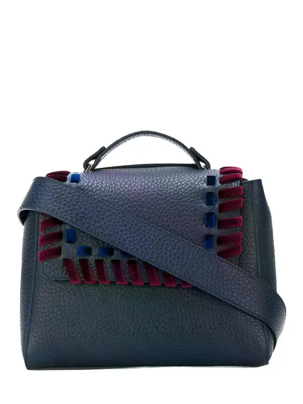 ORTIGNI Studded Logo Tote Bag - Blue