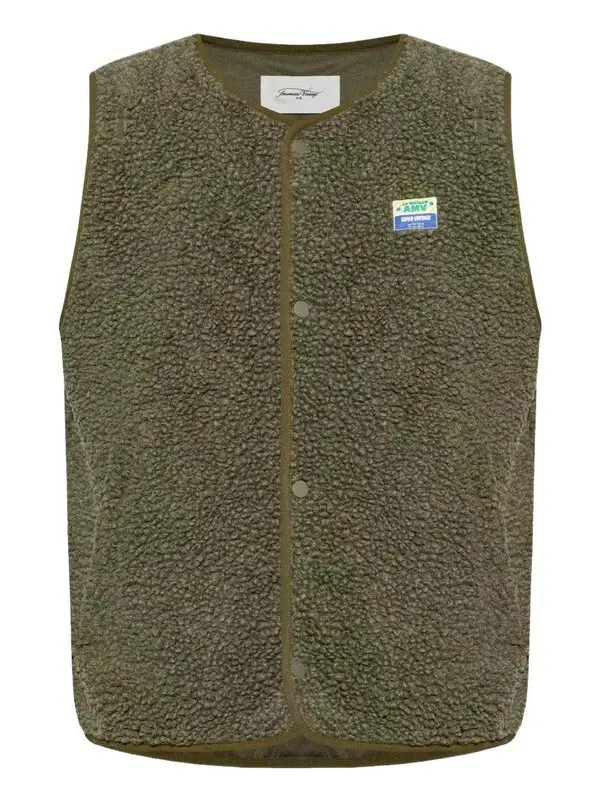 American Vintage Button-fastening Fleece Gilet - Green