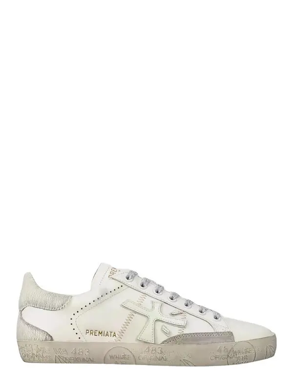 Premiata Stevend Embroidered-logo Sneakers - White