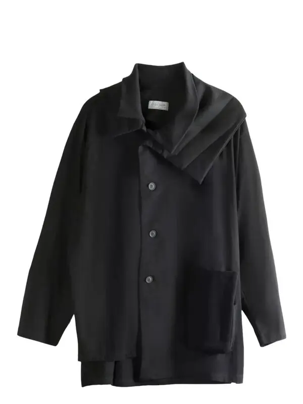 Yohji Yamamoto Quilted Panelled Coat - Black