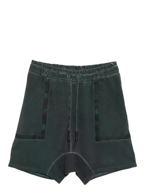 69 Elasticated-waistband Drop-crotch Shorts - Green