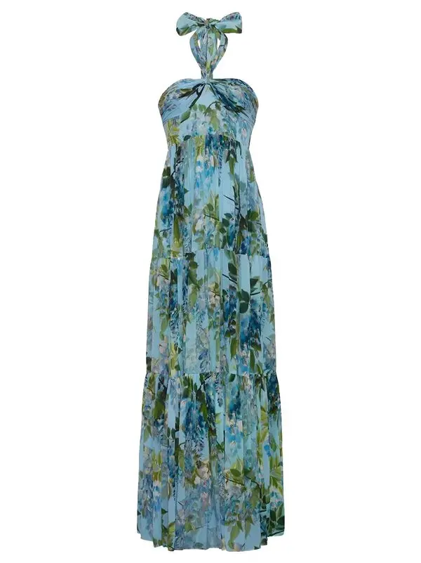Cara Cara Piana Halter-neck Maxi Dress - Blue