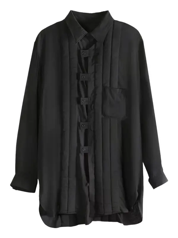 Yohji Yamamoto Quilted Panelled Coat - Black