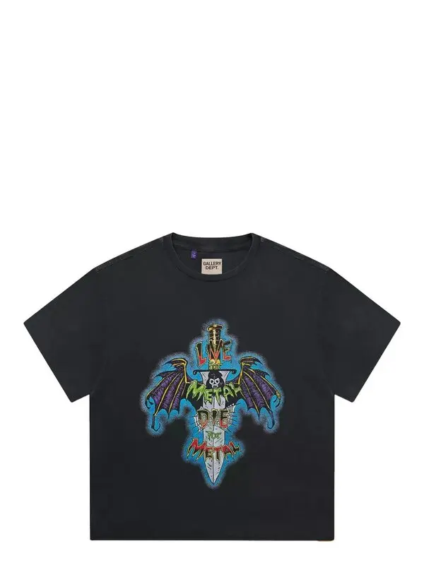 GALLERY DEPT. Live For Metal Cotton T-shirt - Grey