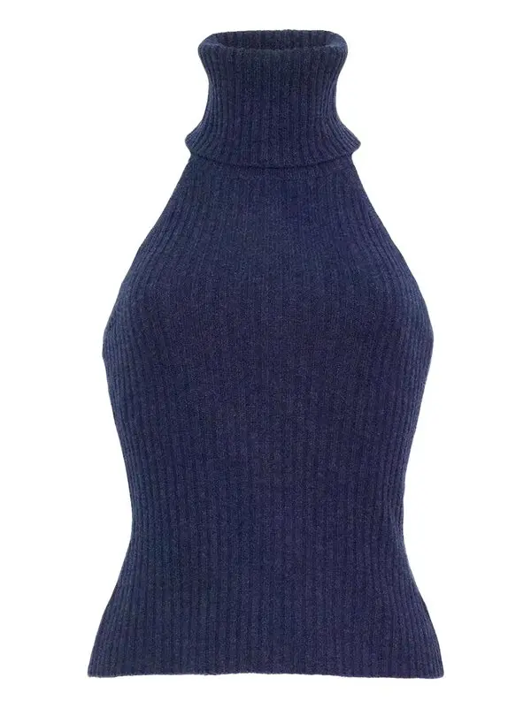Cara Cara Samson Ribbed High-neck Top - Blue