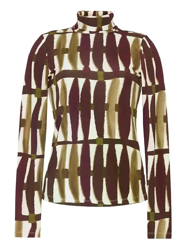 Cara Cara Suzie Abstract-print Mock-neck Top - Neutrals