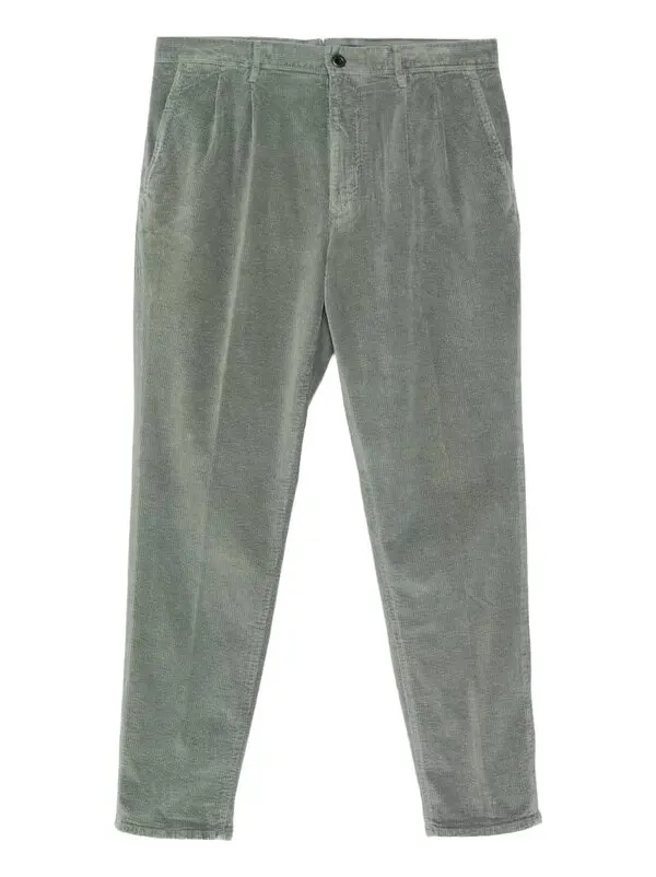 Incotex Pleated Corduroy Trousers - Green