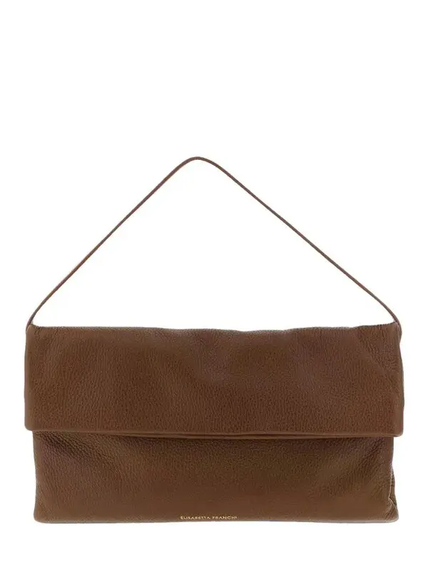 Elisabetta Franchi Logo-embossed Folded Shoulder Bag - Brown
