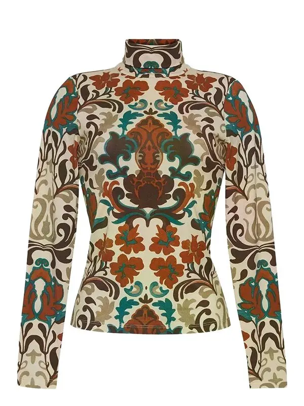 Cara Cara Paisley-print Turtleneck Top - Neutrals