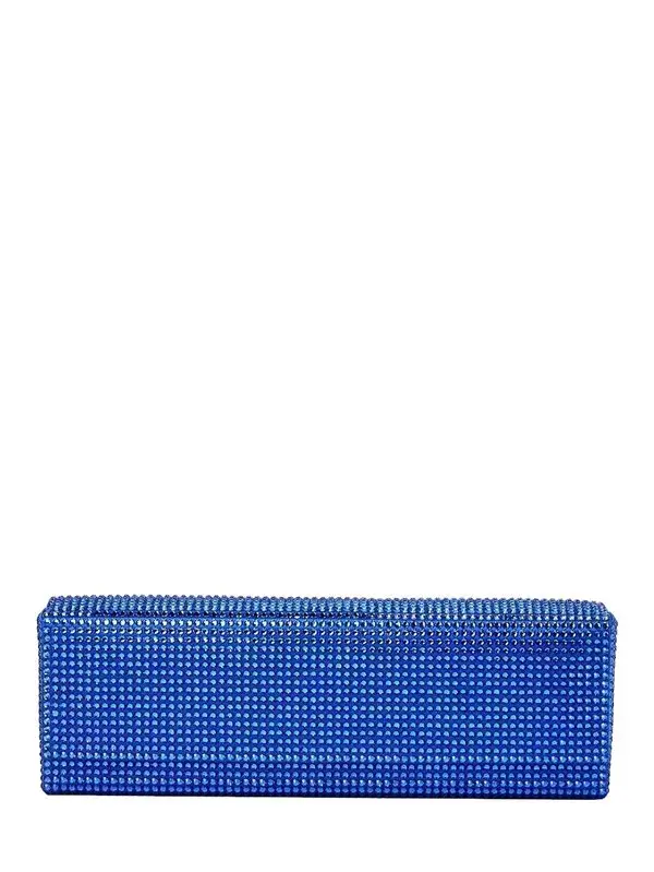 Amina Muaddi Amini Paloma Crystal-embellished Clutch - Electric Blue
