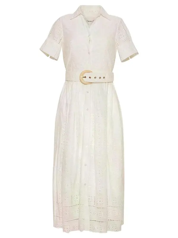 Cara Cara Malena Eyelet-embroidered Midi Dress - White