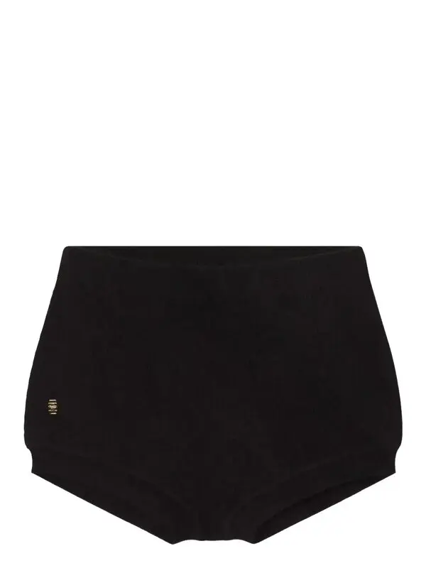 Eterne Ribbed High-waisted Shorts - Black