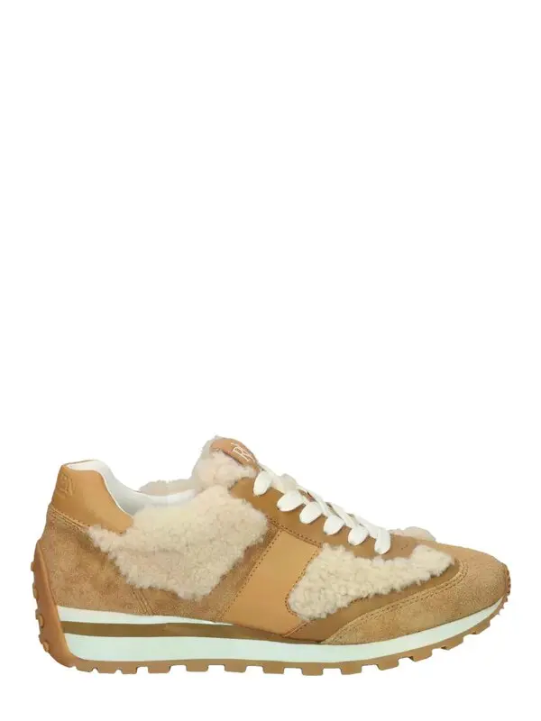 Ralph Lauren Shearling Suede Sneakers - Brown