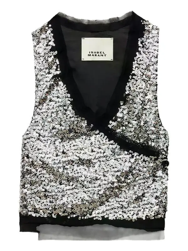 Isabel Marant Tahina Sequined Vest - Black