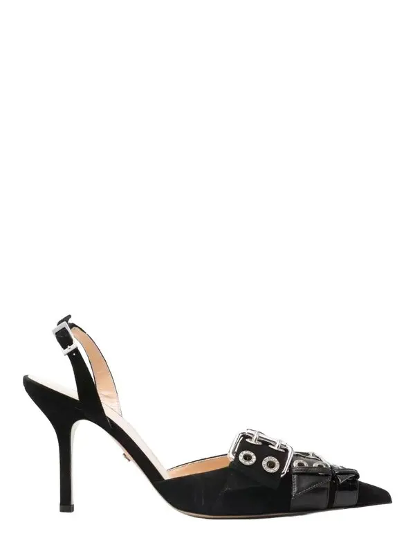 Mach & Mach 100mm Buckle-detail Pointed-toe Pumps - Black