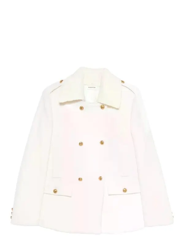 P.a.r.o.s.h Double-breasted Wool Jacket - White