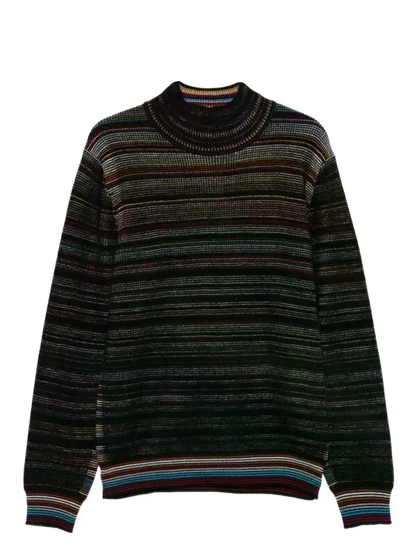Paul Smith Striped High-neck Sweater - Black