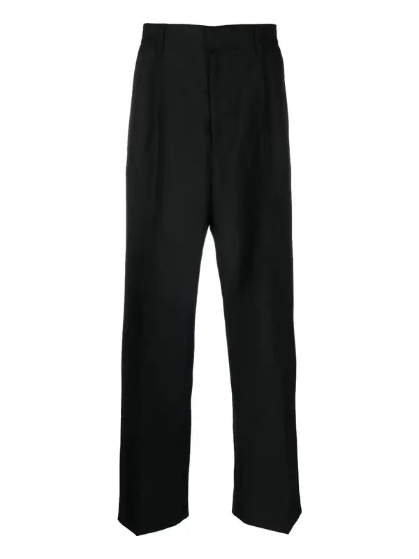 WINNIE N.Y.C Wool-blend Straight Trousers - Black