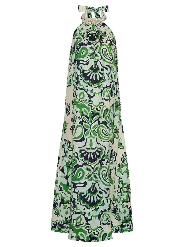 Cara Cara Aimee Halter-neck Paisley Print Maxi Dress - Neutrals