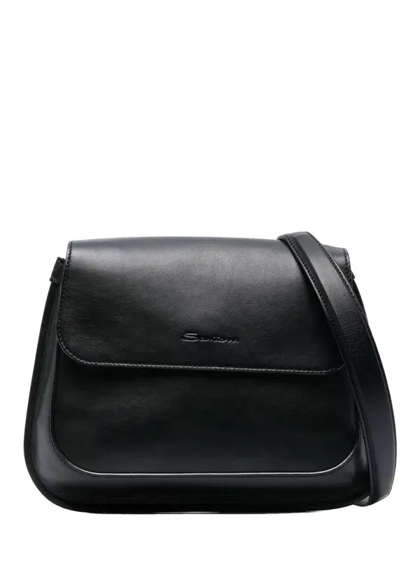 Santoni Leather Shoulder Bag - Black